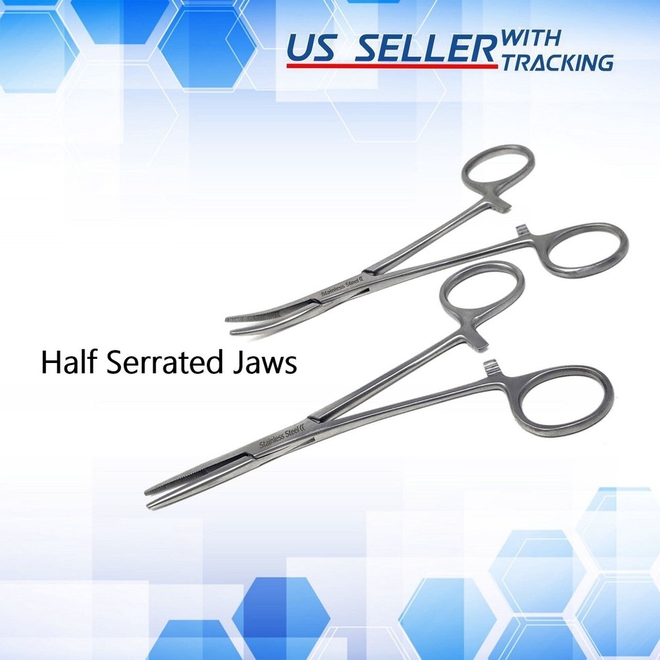 5.5" Surgical STR+CRV Kelly Locking Clamp Forcep Hemostatic Artery Half ...