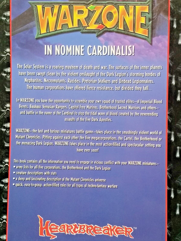 Vtg 90s Warzone Book A Fast And Furious Miniatures Battle Game Mutant ...