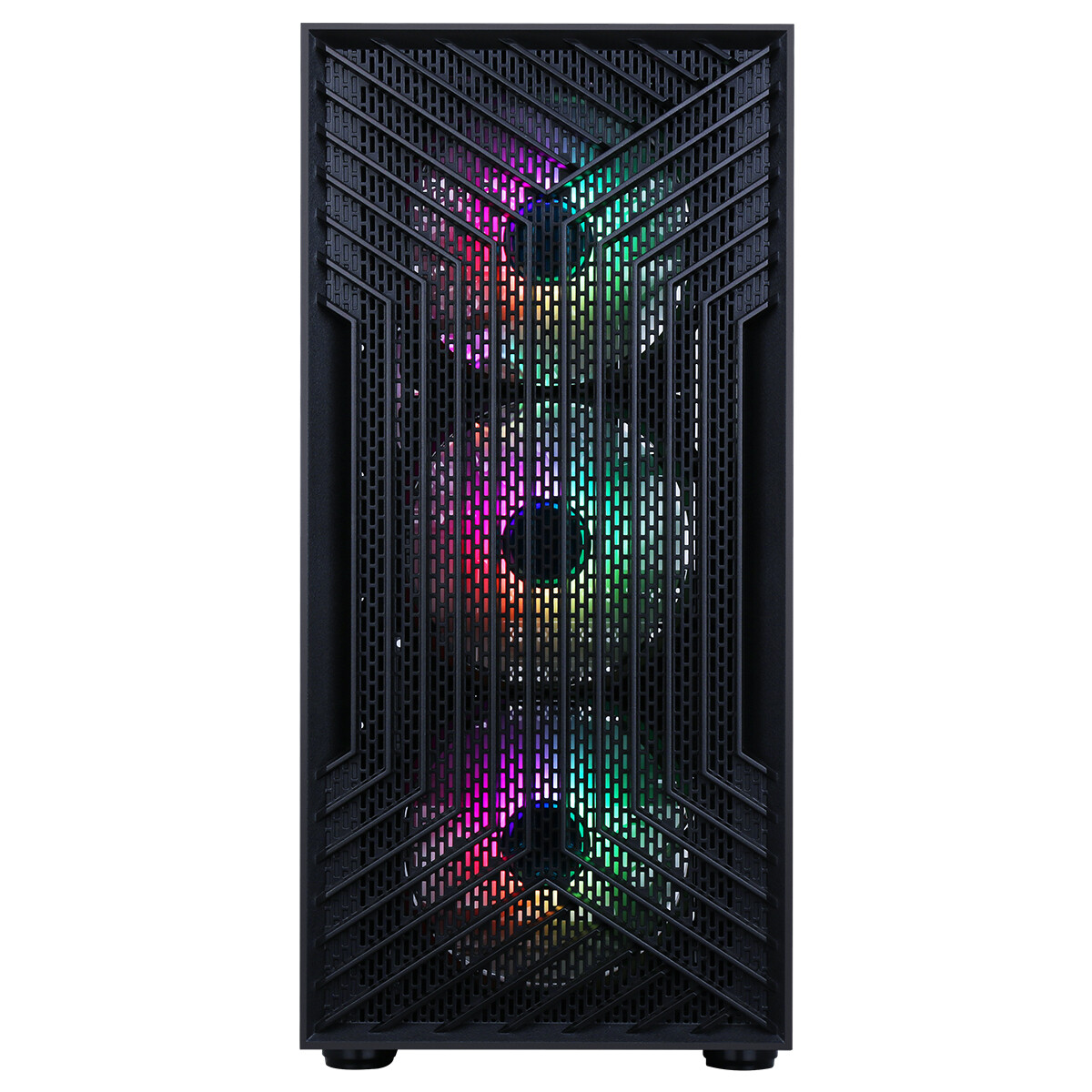 Terra Gaming PC Computer Case mATX Tower 4x RGB LED Fans Tempered Glass ...