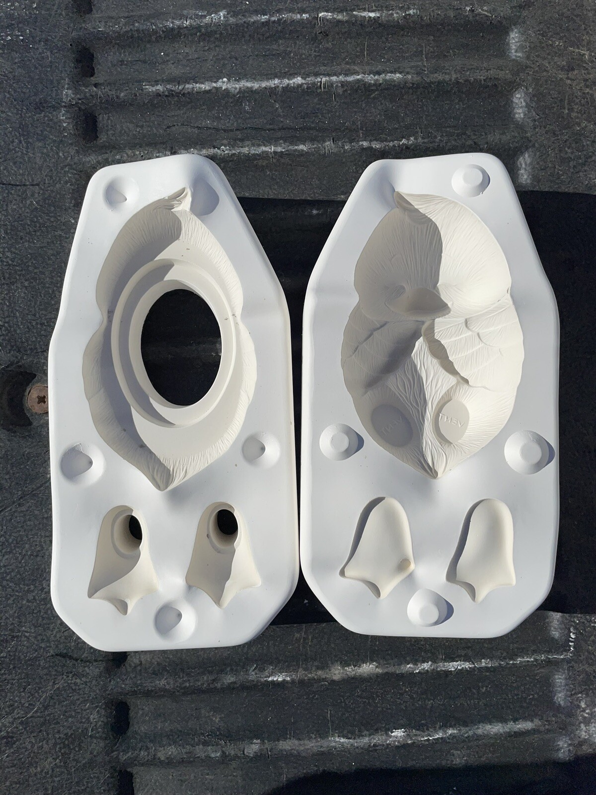 Vintage 1994 Ceramic Slip Casting Mold donas molds Bedtime Bonnet Duck ...