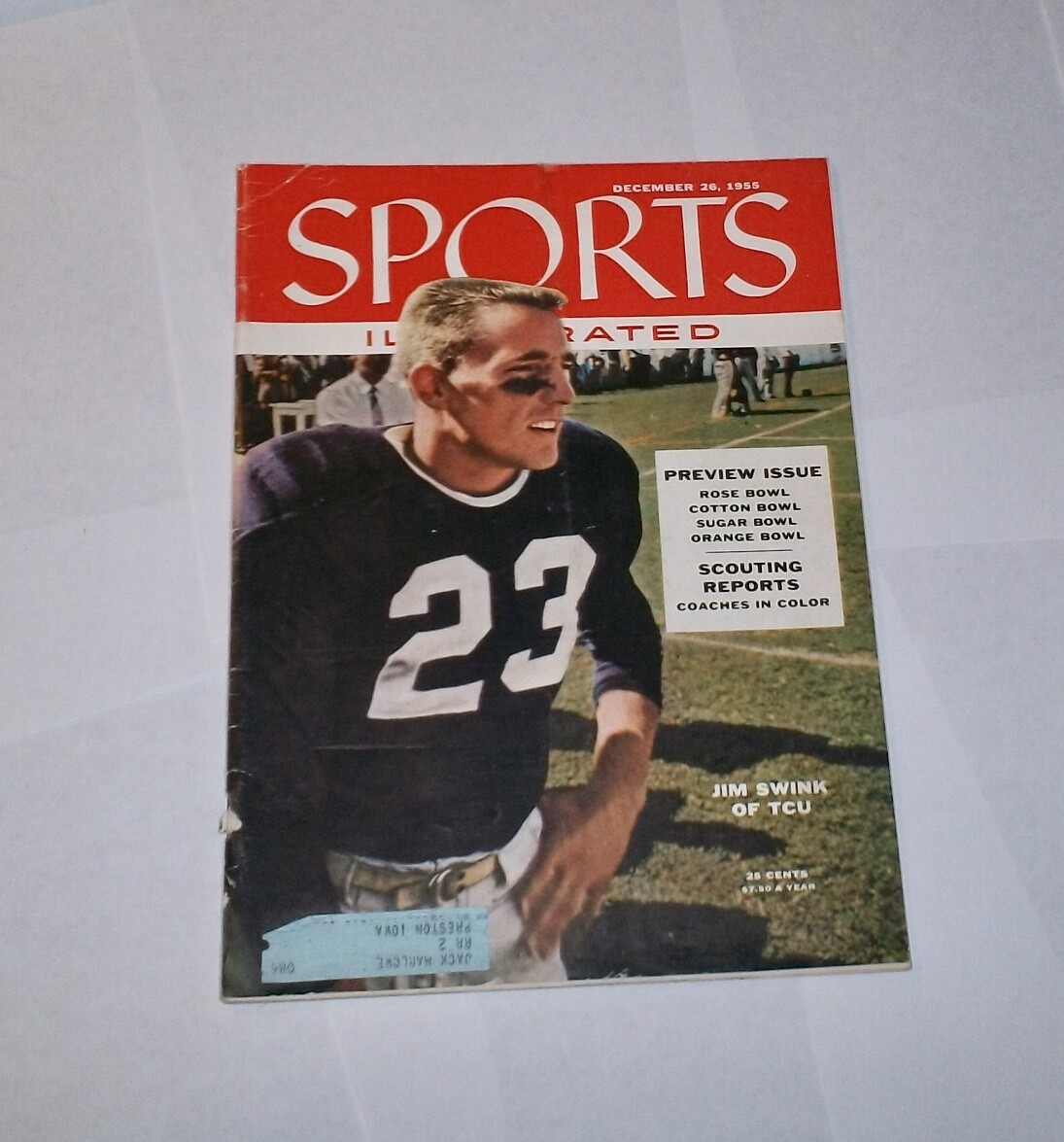 1955 Sports Illustrated JIM SWINK Texas Christian Horned Frogs TCU ! | eBay