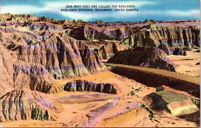 Postcard South Dakota - Why They Are Called the Badlands - Badlands ...