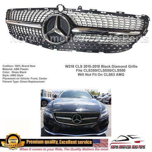 CLS Diamond Grille Chrome-Black CLS550 CLS500 2015 2016 2017 2018 With ...