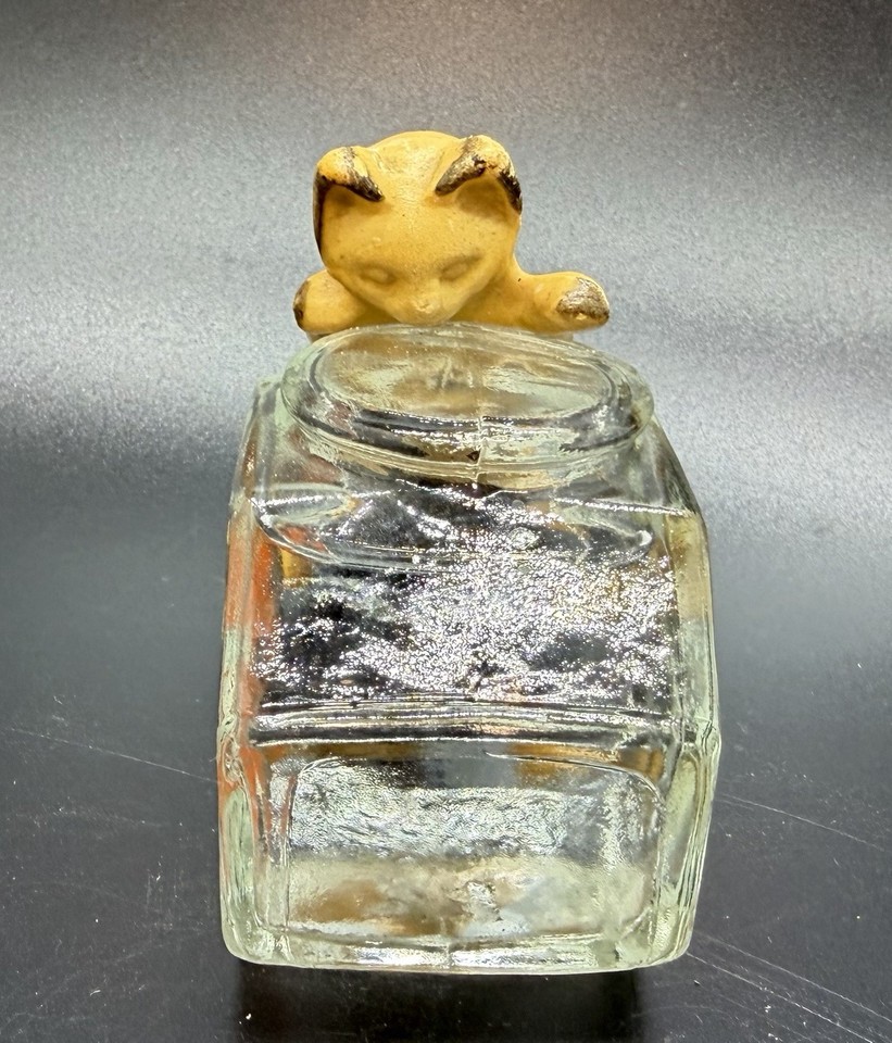 Vtg Avon Curious Kitty Cat On Fish Bowl Perfume Bottle Figurine Gold ...