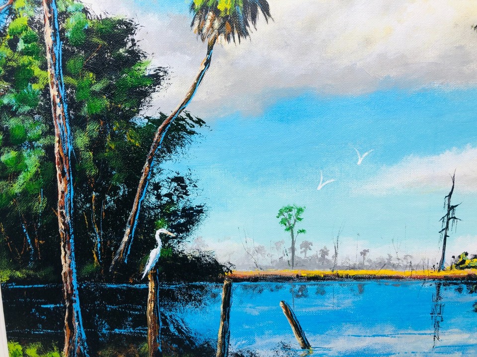 Florida Landscape Painting Highwaymen Style Stan Prather 18x24 | eBay
