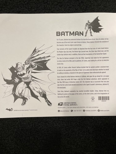 Batman 75 Years 2014 stamp sheet USPS RARE UNUSED | eBay