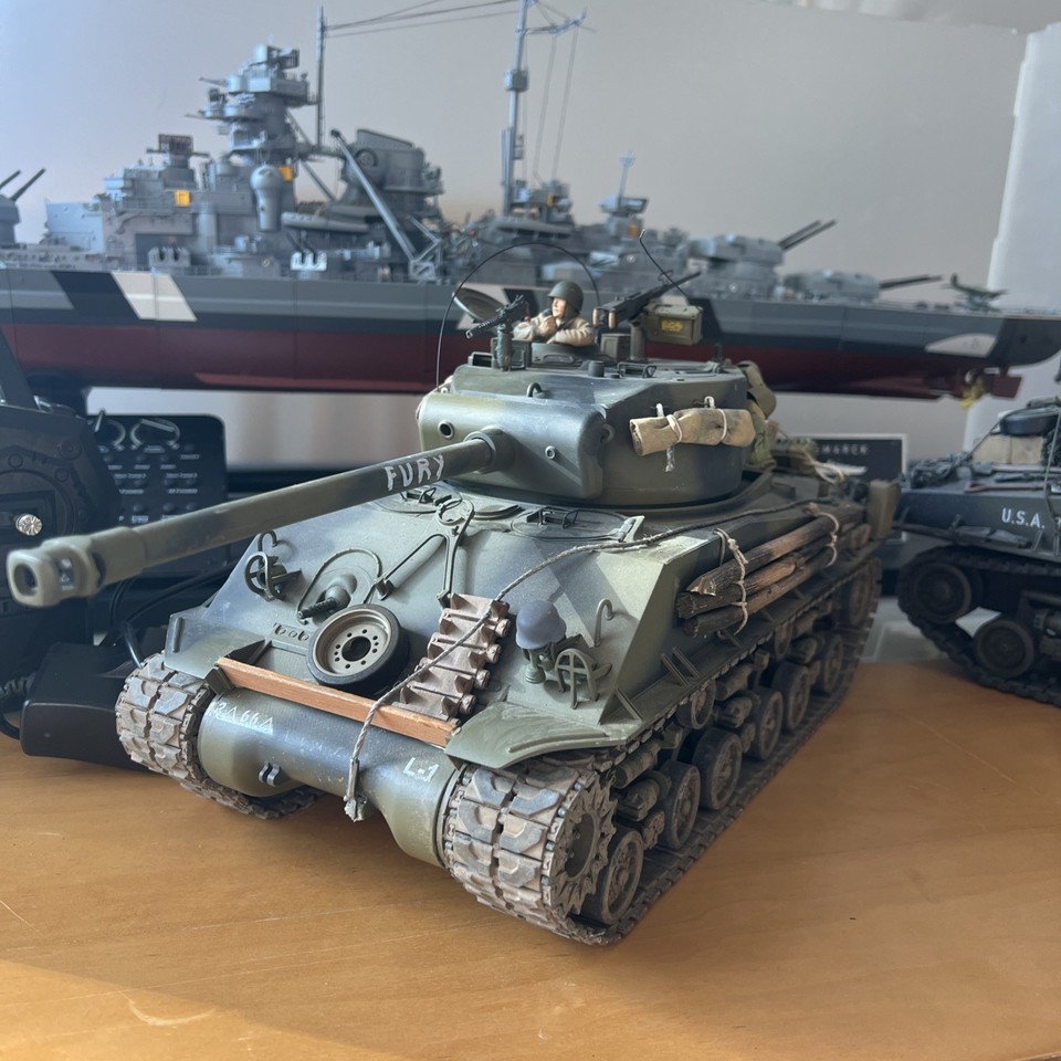 Hooben /Tamiya 1/16 RC M4A8E8 Sherman Fury Tank RC | eBay UK