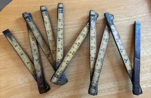 Vintage Folding Ruler Measure Carpenters Rule 72" Wood & Brass Zig Zag ...