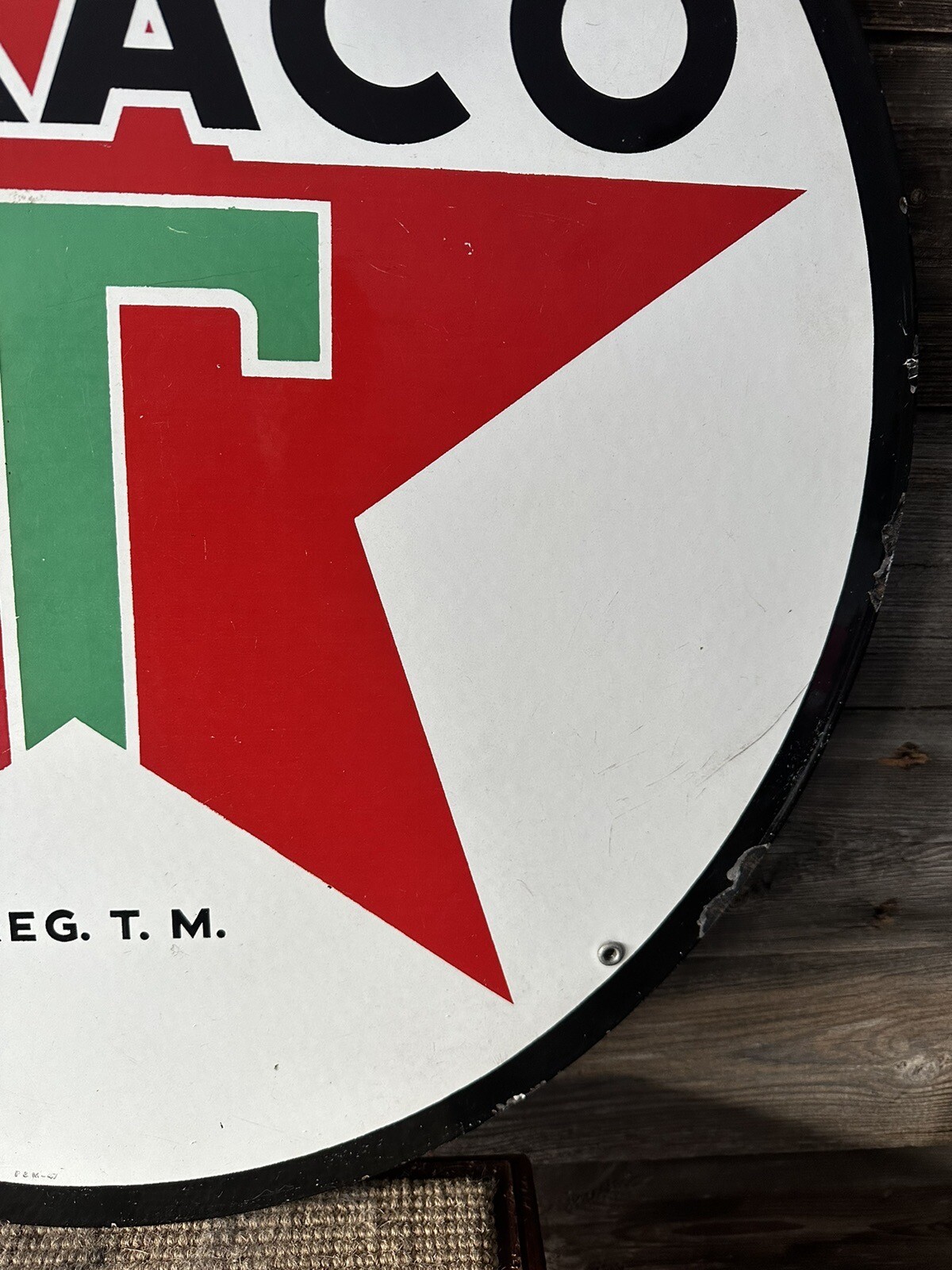 Vintage Texaco Oil Advertising Sign Porcelain Sign Original Texaco Sign ...