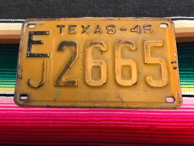 1945 TEXAS Passenger LICENSE PLATE EJ2665 | eBay