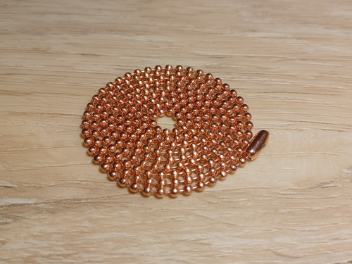 27" Copper Military Ball Bead Dog Tag Chain Necklace USA Made ...