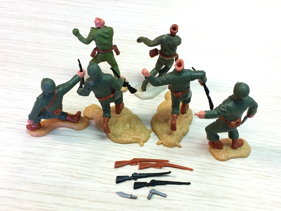 Vintage Timpo U.S. Army Infantry + Weapons Lot WWII 1/32 54mm Toy ...