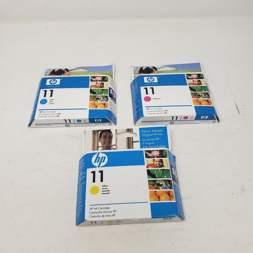 HP 11 Cyan C4836A Magenta C4837A Yellow C4838A Ink Cartridge New Sealed ...