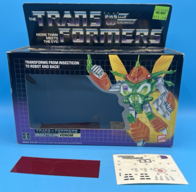 1985 VTG G1 Transformers Insecticon Venom Box W/ Decoder & Stickers | eBay