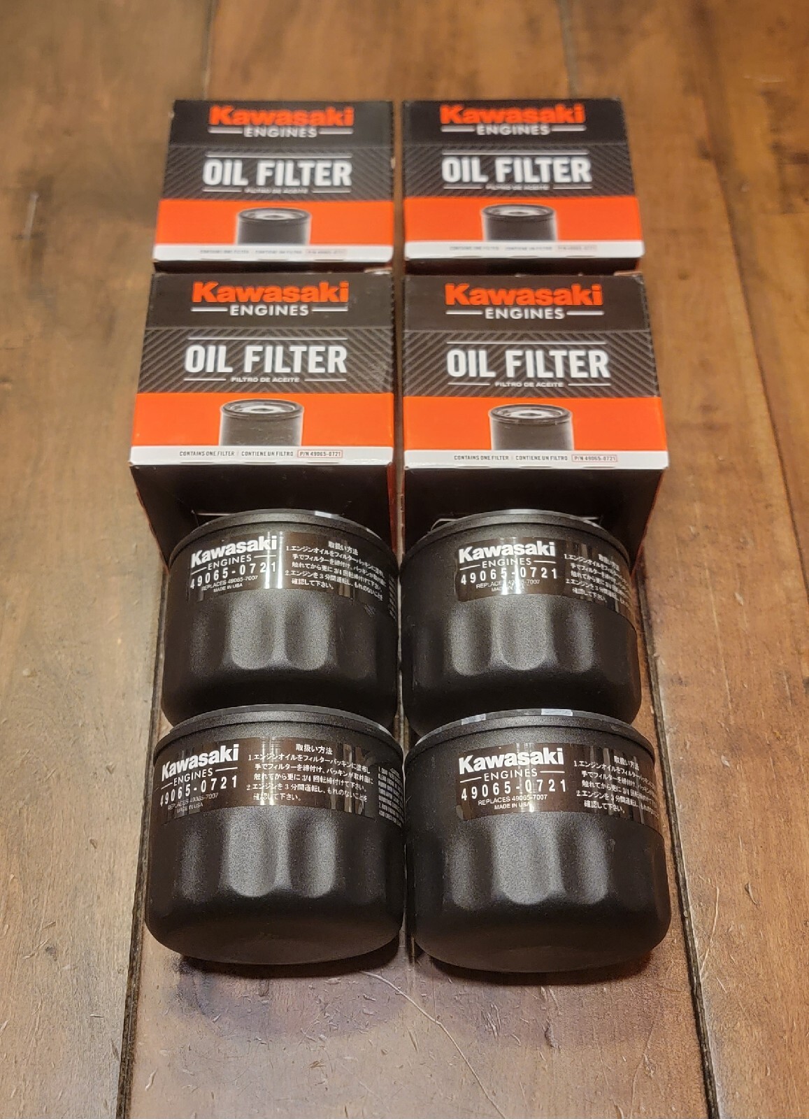 KAWASAKI Oil Filter (4-Pack) FR541V FR600V FR651V 49065-0721 Genuine ...