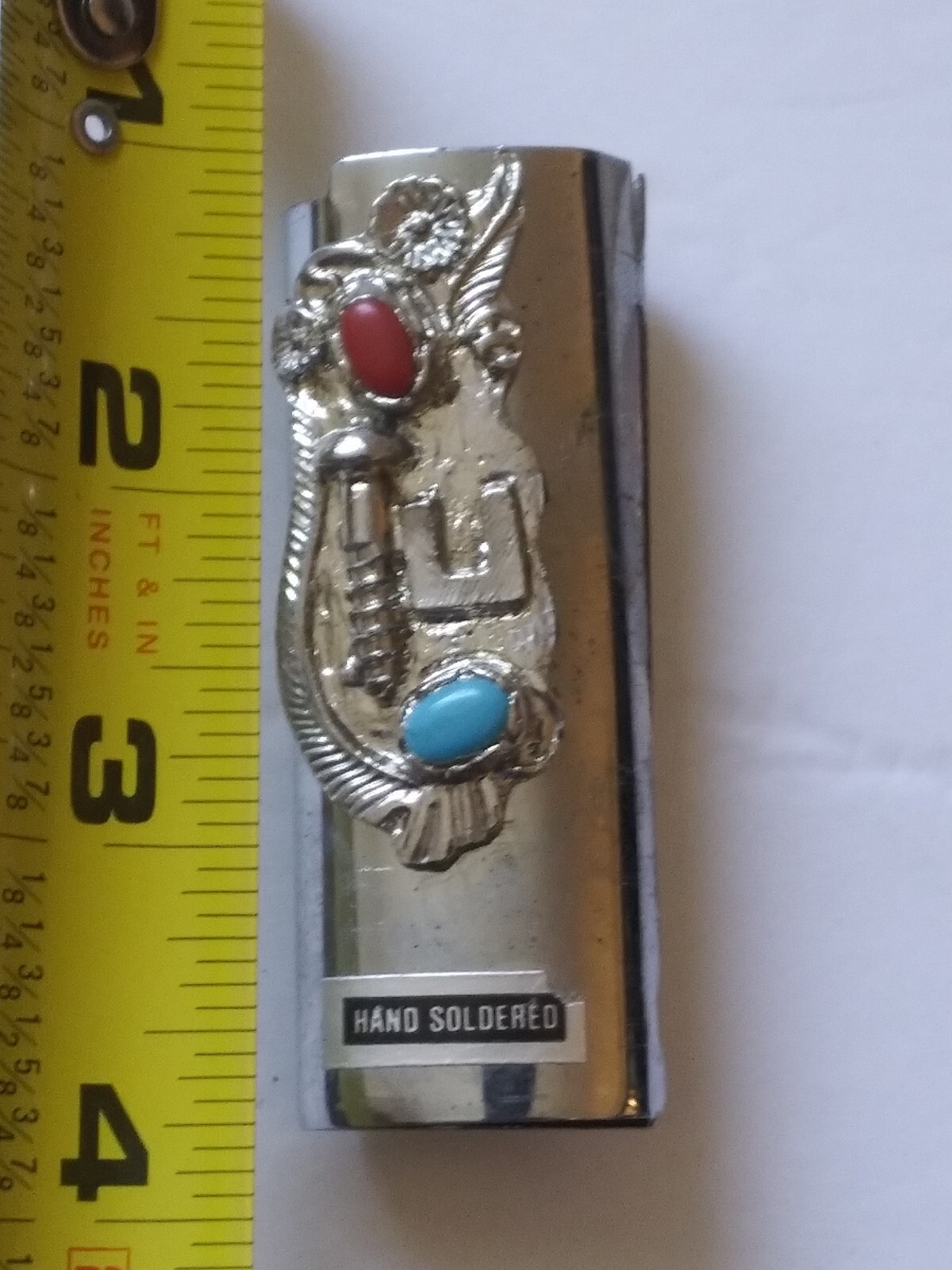 Vintage 60s TURQUOISE HAND SOLDERED NICKEL SILVER LIGHTER CASE - St4 | eBay