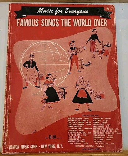 Music for Everyone Famous Songs the World Over - 1952 Remick Music No 2 ...