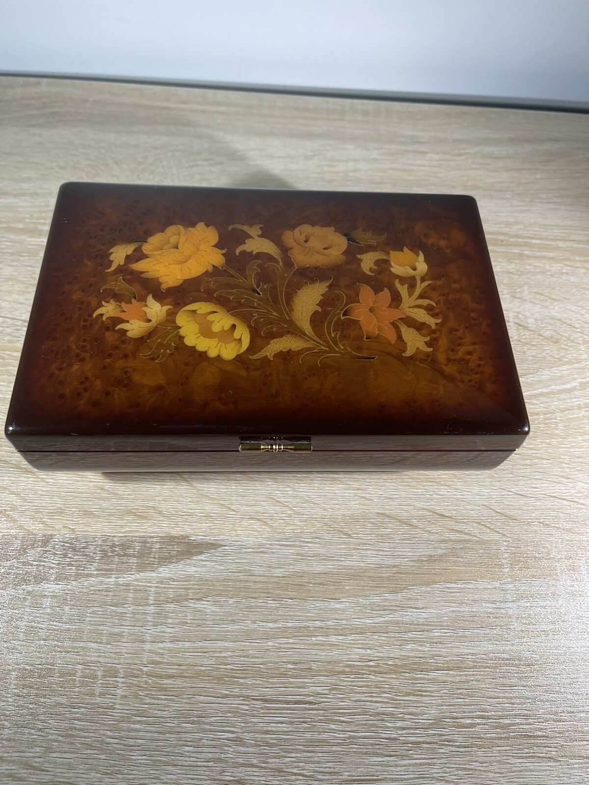 Vintage Inlaid Wood Sorrento Italian Music Jewelry Box - Working/Good ...