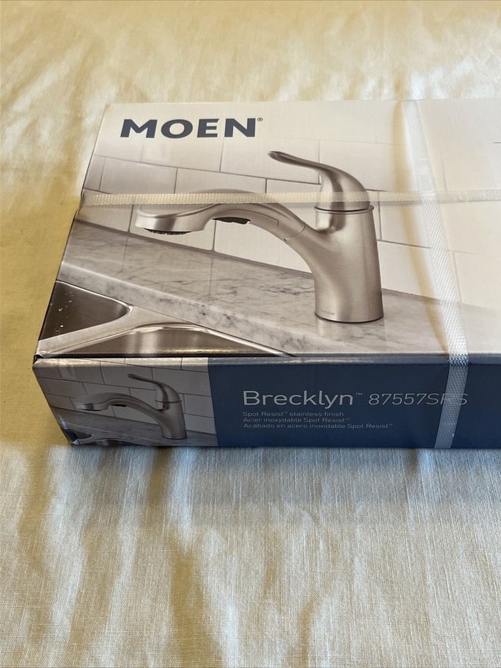 Moen Brecklyn 87557SRS Kitchen Faucet Stainless 1-Handle Pullout New ...