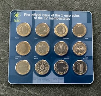 First official issue of the 1 euro coins. | eBay