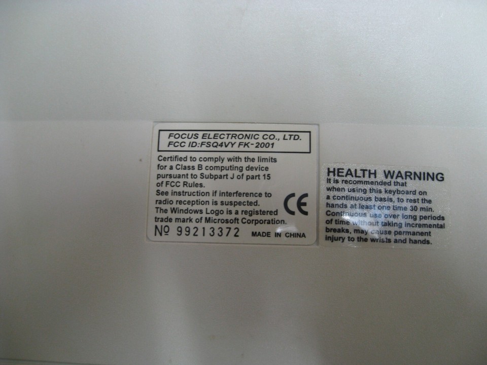 RARE Vintage Focus FK-2001 FSQ4VY Mechanical computer keyboard 5 pin ...