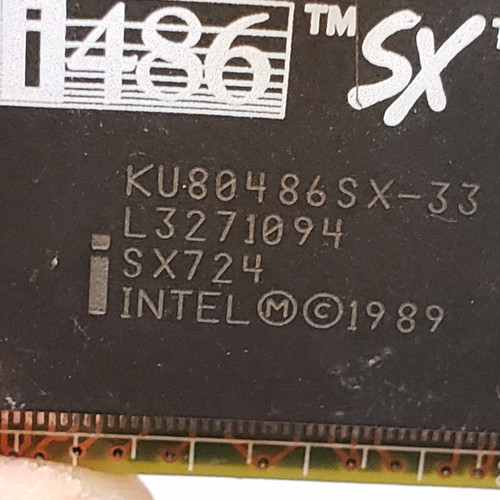 Vintage 1994 Intel I486 SX on PGA CPU Processor Sx684 25 Ku80486sx-33 ...