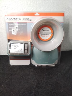 Acurite Wireless Rain Gauge with 6" Extra Wide Rain Collector NEW ...