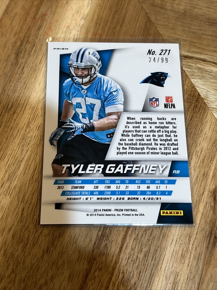 2014 Panini Prizm Prizms Light Blue Wave Football Card #271 Tyler ...