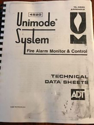 ADT UNIMODE SYSTEM MANUAL TA-4520 | eBay