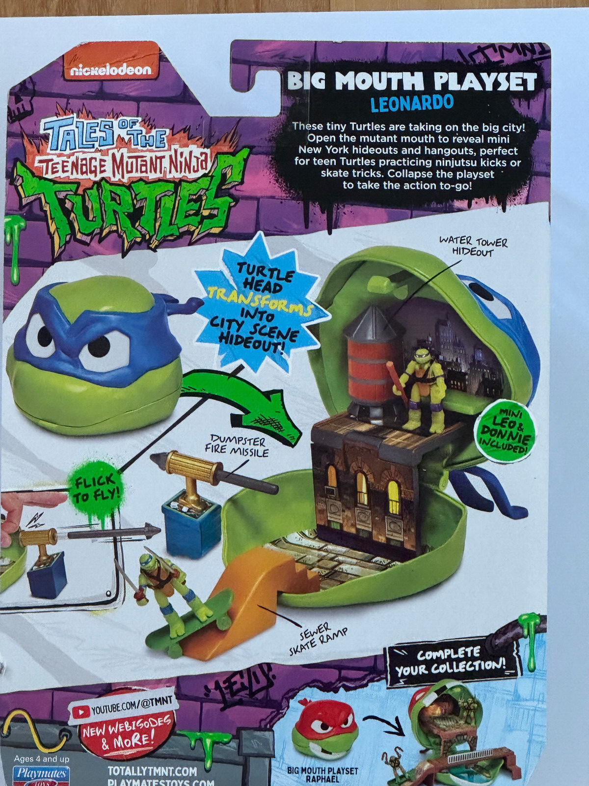Teenage Mutant Mutant Ninja Turtles Big Mouth Playset Leonardo NEW!!