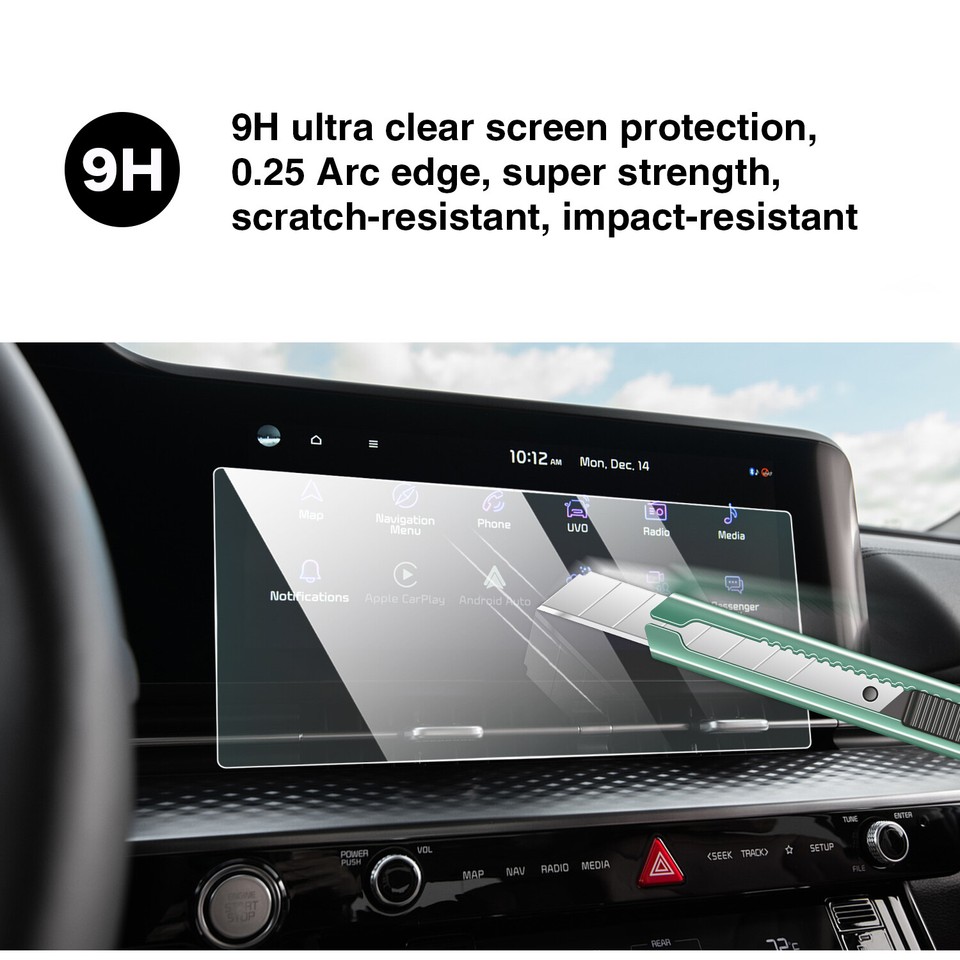 RUIYA Car Touchscreen Protector Tempered Glass 12.3" For 2022-2024 Kia ...