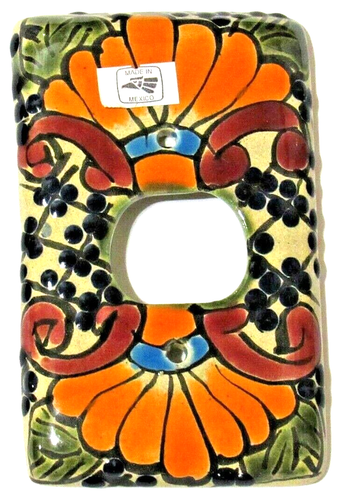 Traditional Mexican Talavera Pottery Single Outlet Plate Light Switch ...