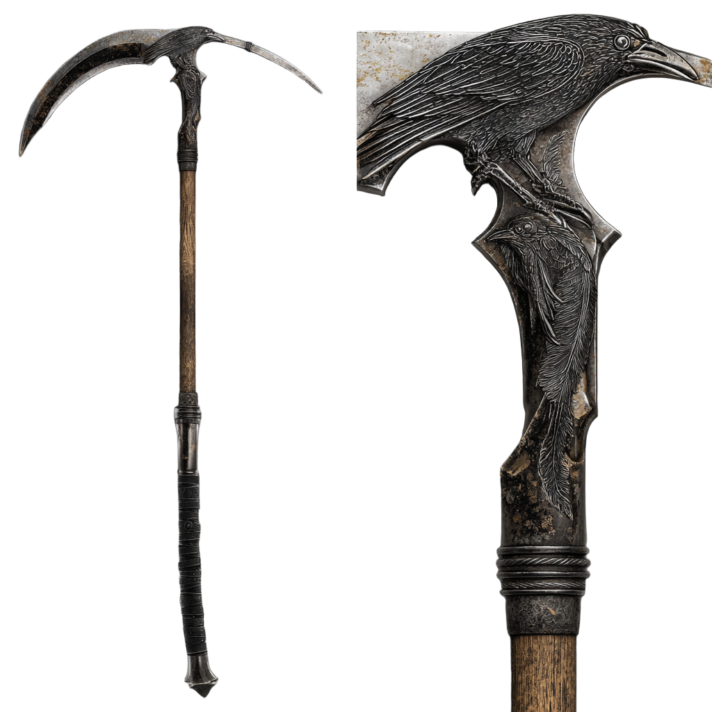 Raven-Etched Scythe-Axe Vinyl Car Decal Sticker – Waterproof & UV ...