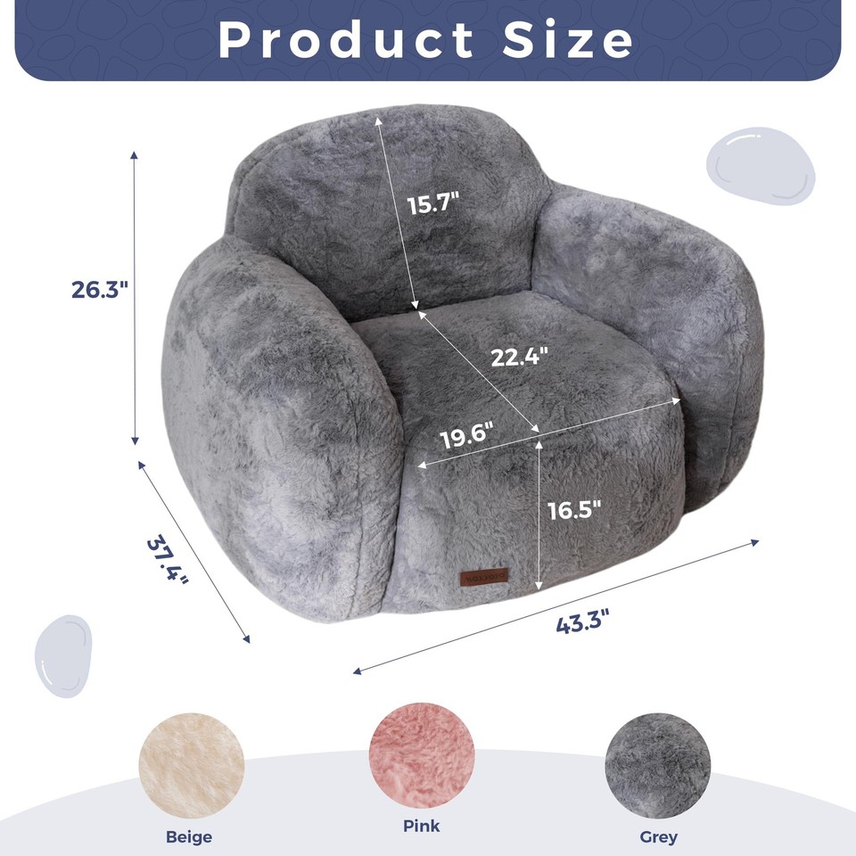 Bean Bag Chair, Comfy Pebble Shaped Single Bean Bag Sofa for Adults, Stuffed ... | eBay
