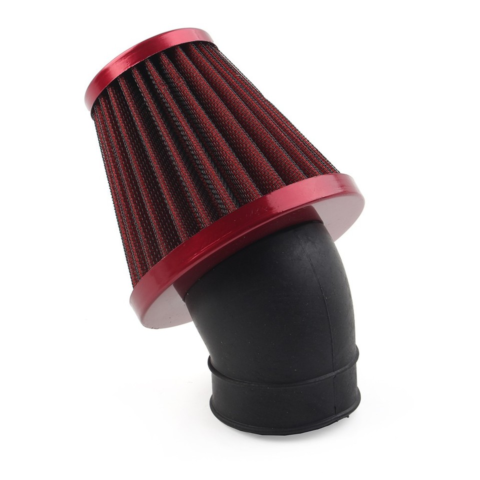 Motorcycle Air Intake Filter Cleaner 42mm Rubber Bend Inlet Stainless ...