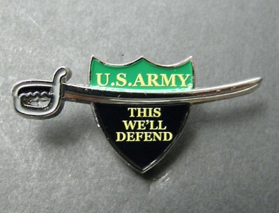 Army This We'll Defend Sword Veteran USA Shield Lapel Pin Badge 1.6 x 3 ...