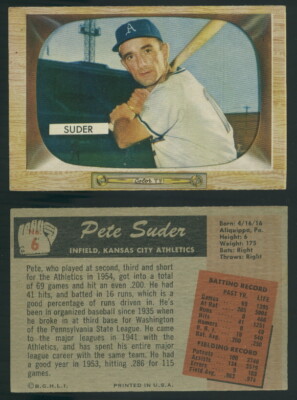 (67118) 1955 Bowman 6 Pete Suder Athletics-VGX | eBay