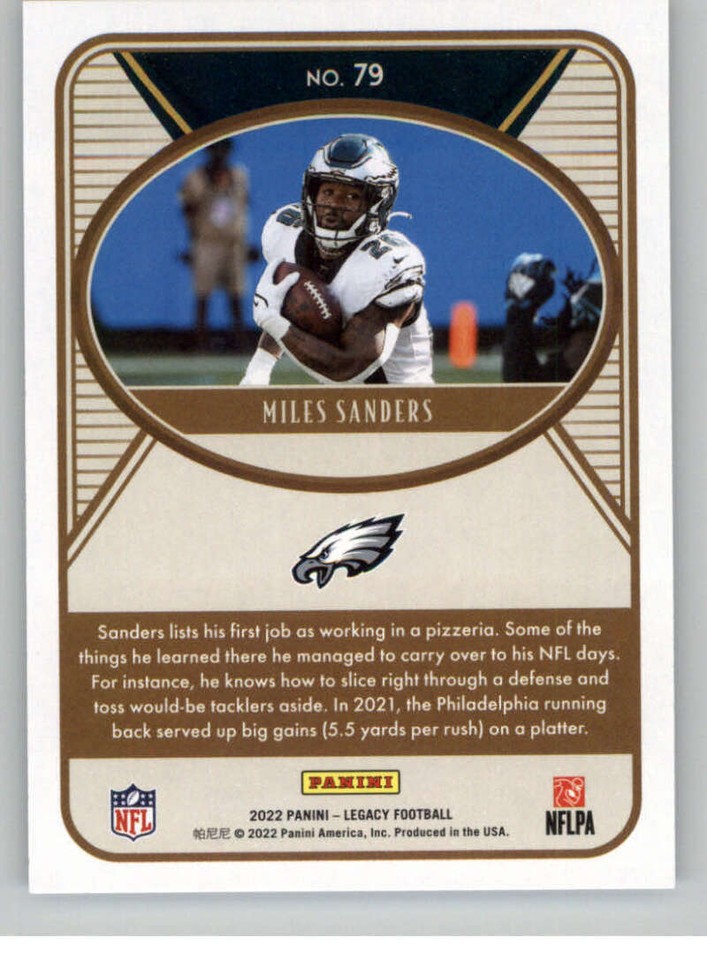 MILES SANDERS 2022 Panini Legacy #79 NFL Eagles ID:37456 ID:37456 | eBay