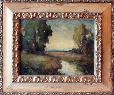 Impressionistic 19th Century River Landscape Oil Painting by Arthur ...