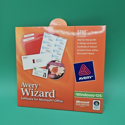 Avery Wizard CD 5344 for Microsoft Office Word Windows Vista XP 2000 ME ...