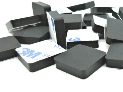 3/4" Square Rubber Feet 3/16" Tall 3M Adhesive Backing Various Pack ...