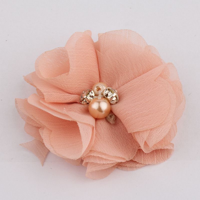 30PCS 2" 35 Colors Cute Chic Chiffon Flowers With Rhinestone Pearl | eBay