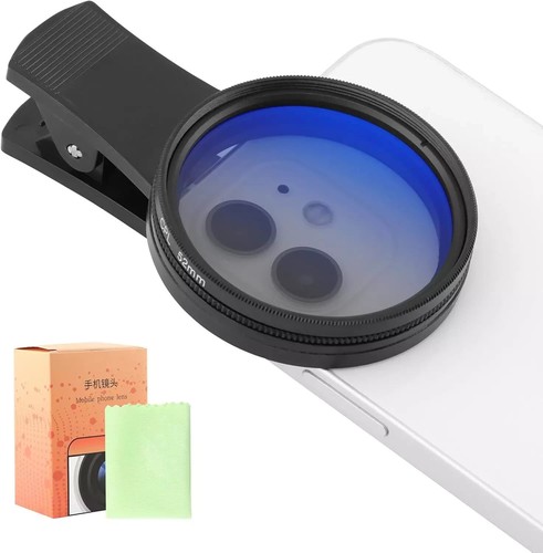 52MM Clip-on CPL Phone Camera Lens Filter Kit, Clip On Polarizer Phone ...