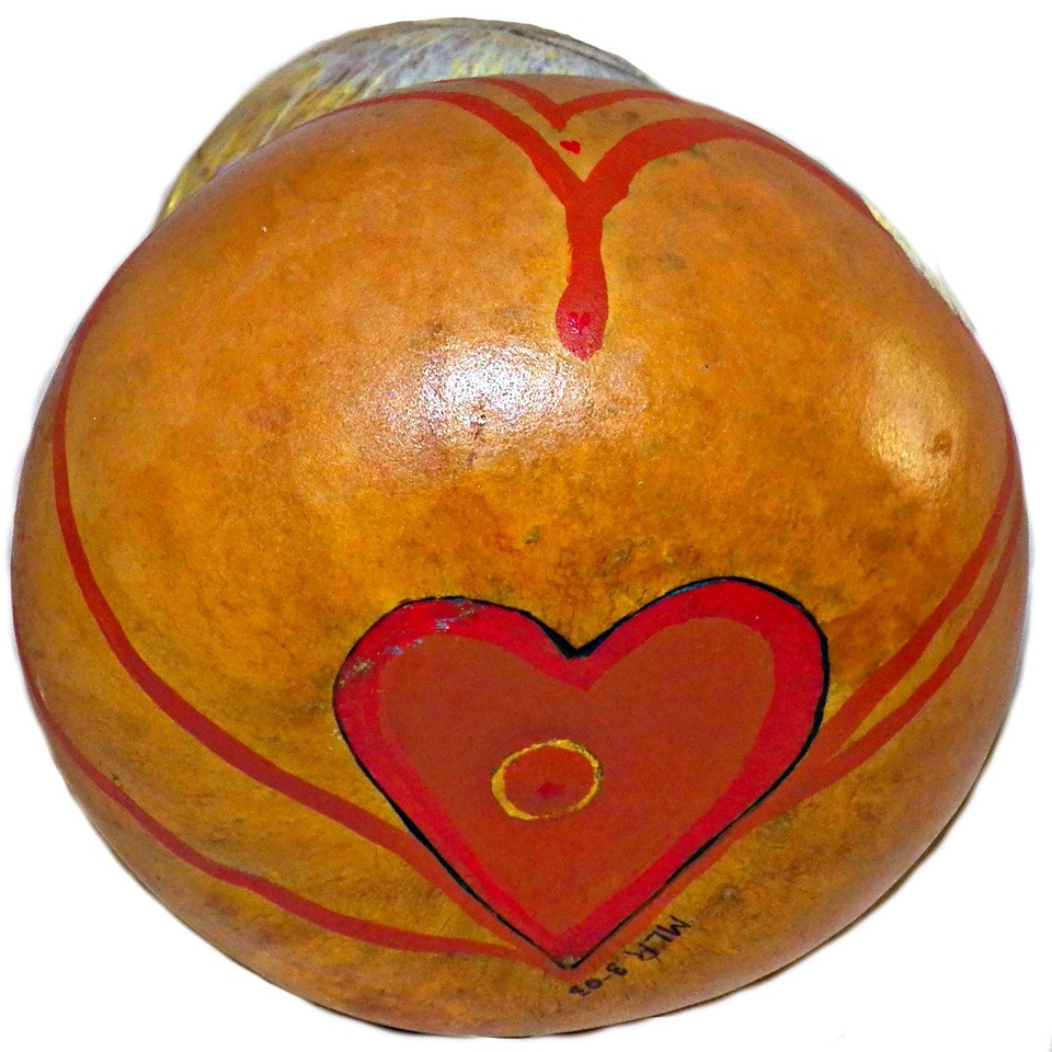 Buddy the Cat Folk Art Carved Gourd Hand Painted Artist Signed Margie ...