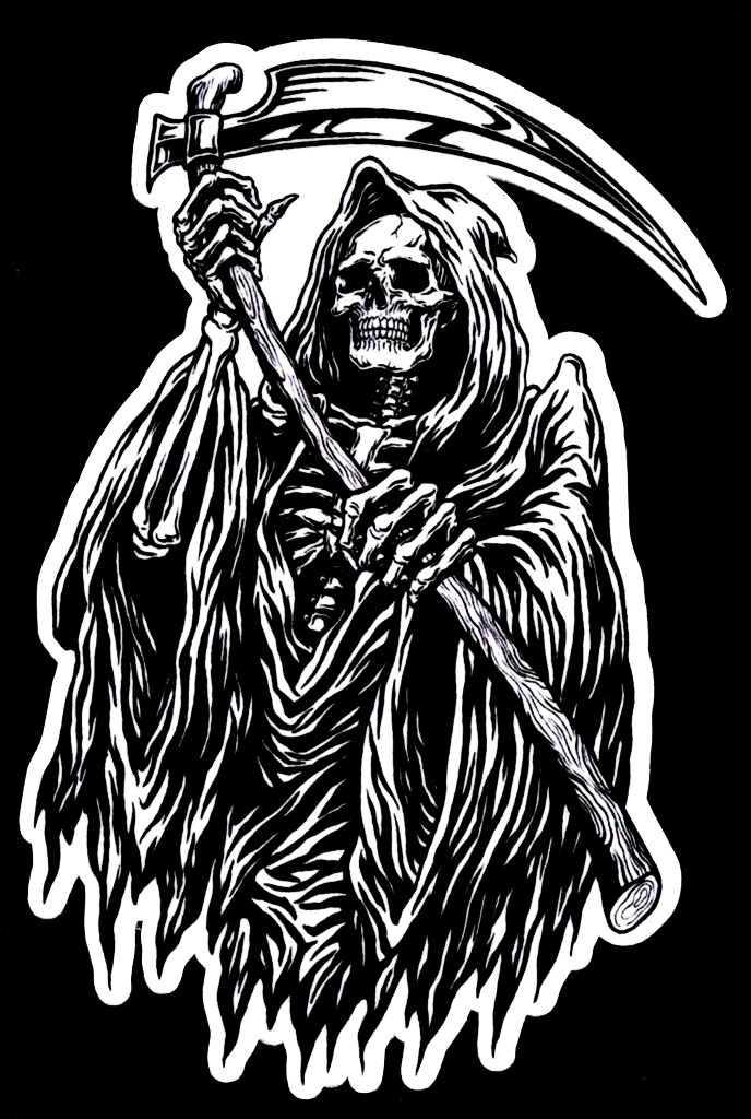 Grim Reaper Sticker Decal Magere Hein Hippie Grateful Dead Rock n Roll ...