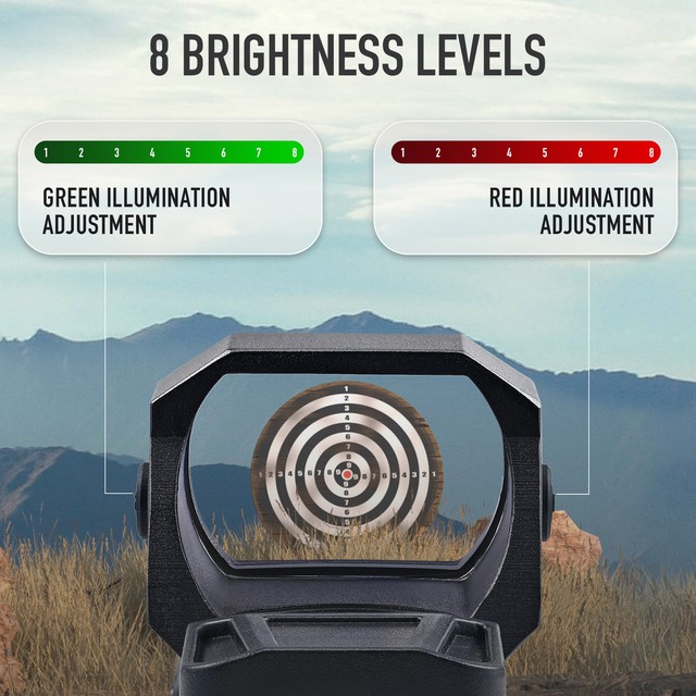 PINTY Red Dot Sight Tactical Reflex Sight Red & Green Dot 8 Intensities ...