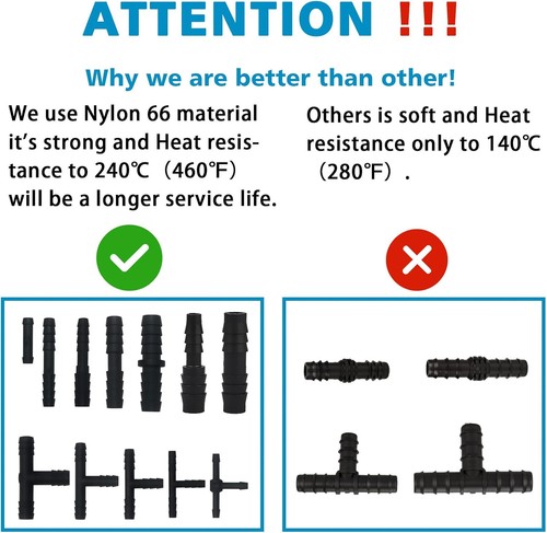 115 PCS Vacuum Connector Assortment Heat Resistance 240℃（460℉）12 Sizes ...