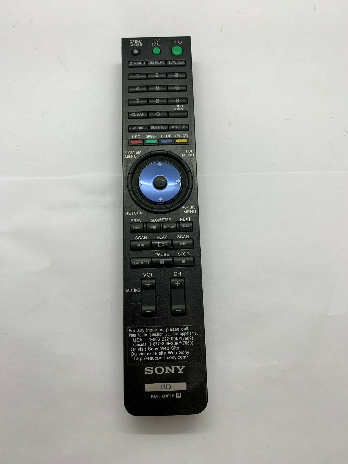SONY BD RMT-B101A REMOTE CONTROL | eBay