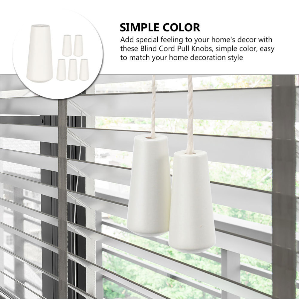 Curtain Cord Pulls 6Pcs Window Blind Cord Knobs Drops Pull End Blinds