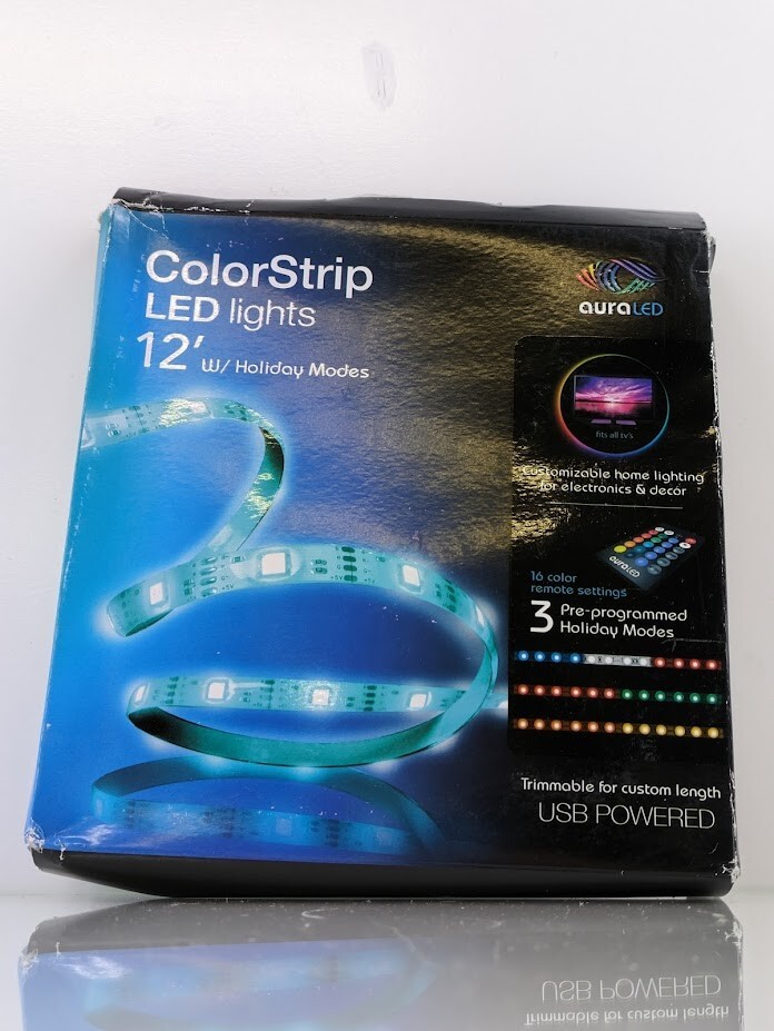 Tzumi Aura 12 ft. LED Color Strip Light w/ Remote 3 Pre-Programmed ...